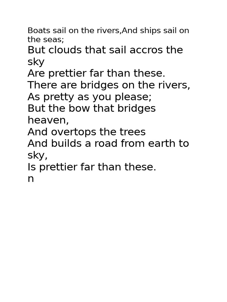 The Beauty of the Rainbow Poem | PDF