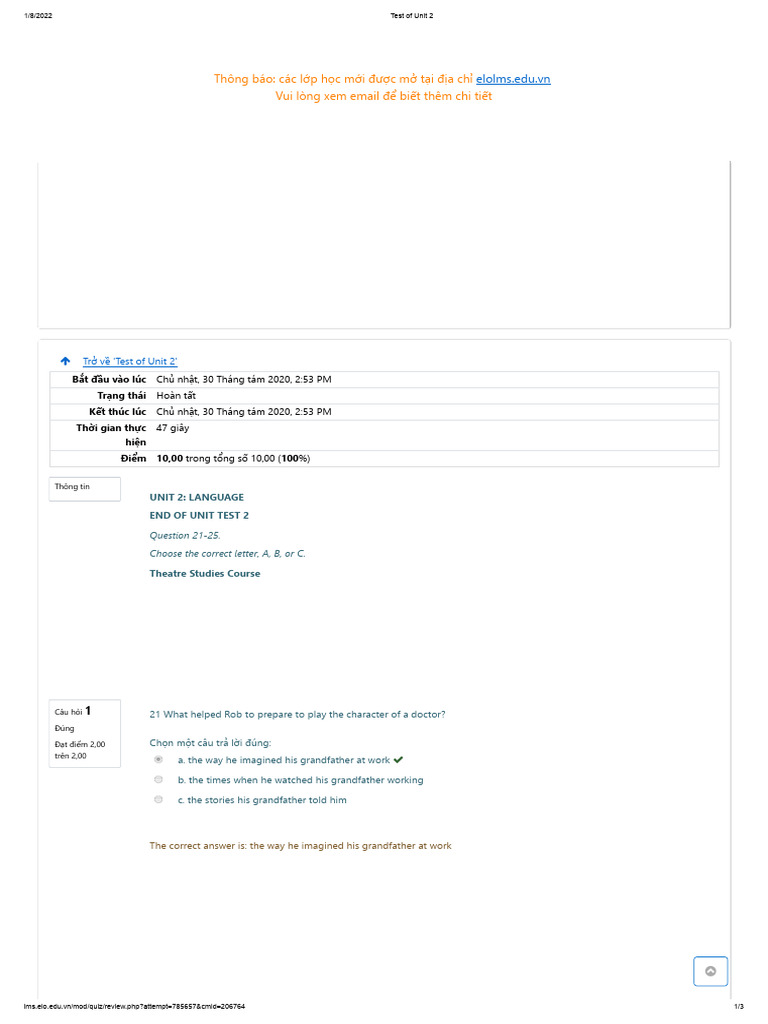 Test of Unit 2 | PDF