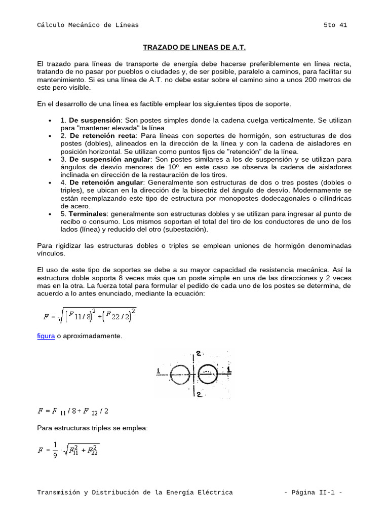 02 Trazado de Lineas de A T | PDF | Conductor electrico | Aislador ...