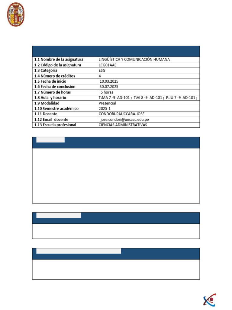 Sílabos de Linguística y Comunicación Humana | PDF | Comunicación | Comprensión lectora