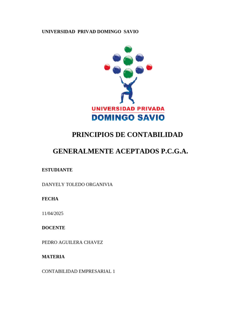 Principios de Contabilidad PCGA Explicados | PDF | Contabilidad ...