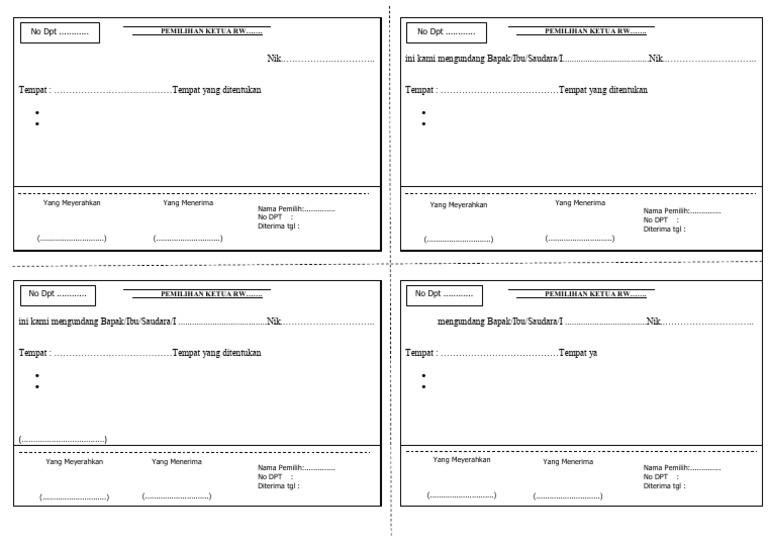 C6 Surat Pemberitahuan Pemungutan Suara Pemilihan Ketua RW | PDF