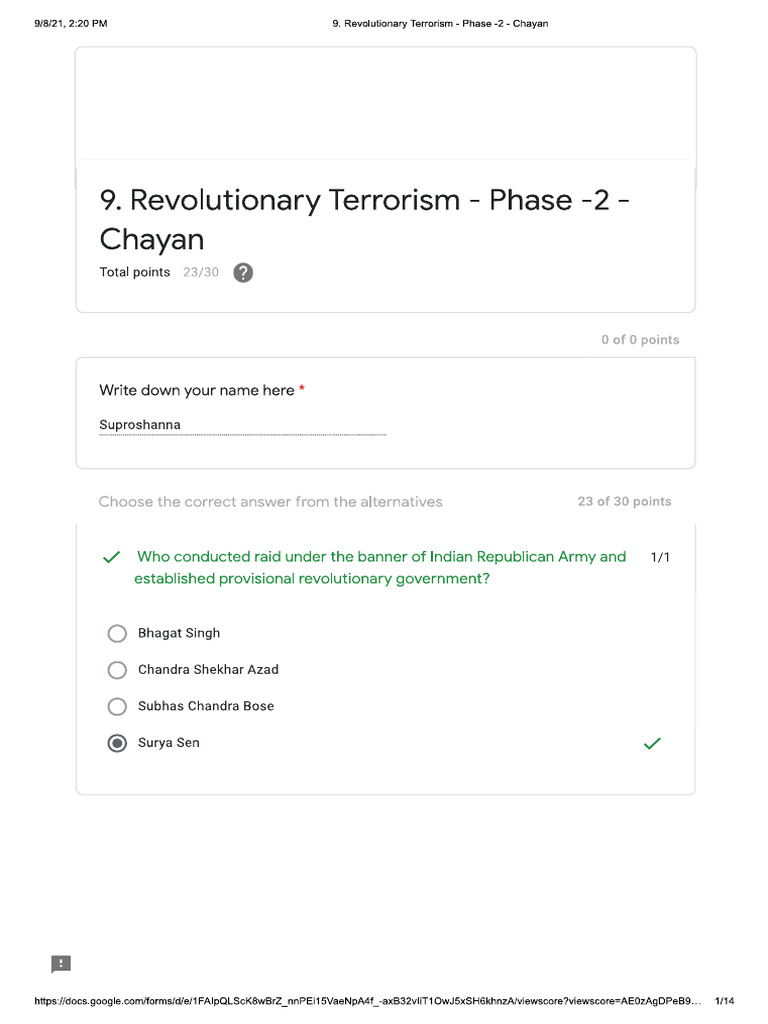Revolutionary Terrorism - Phase - 2 - Chayan | PDF