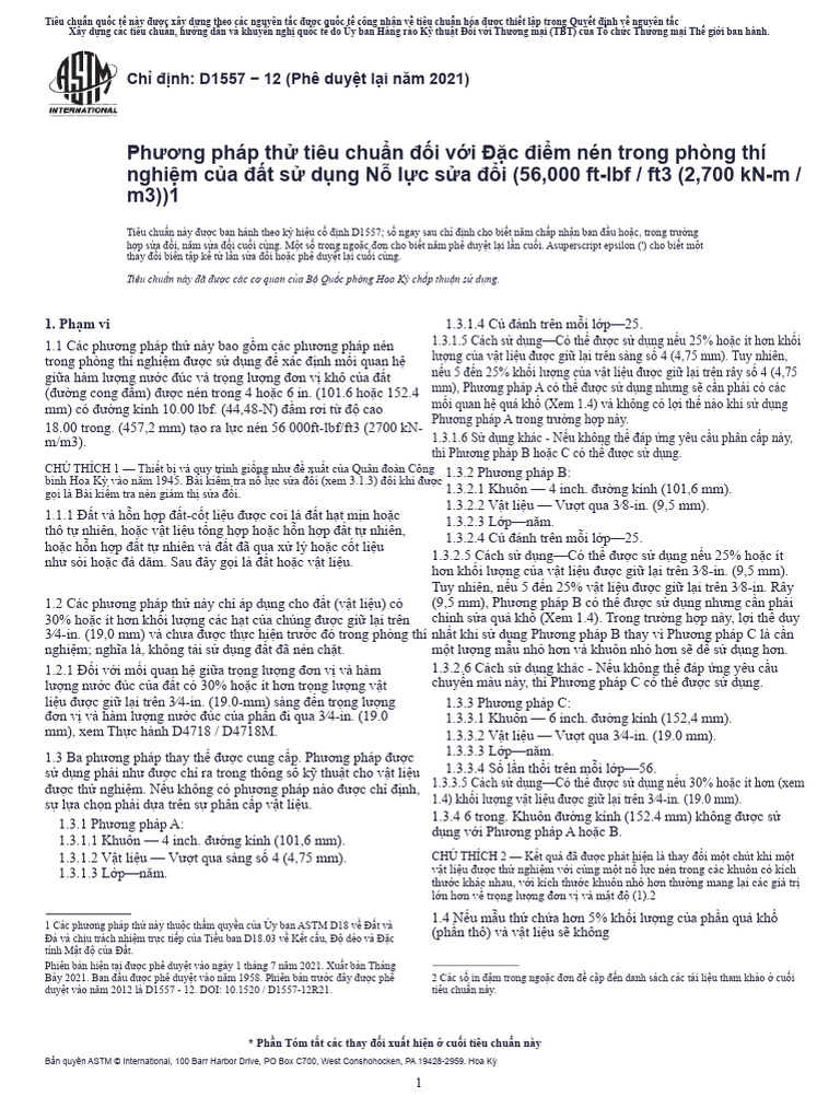 Astm D 1557 - 12 (2021) .TV | PDF