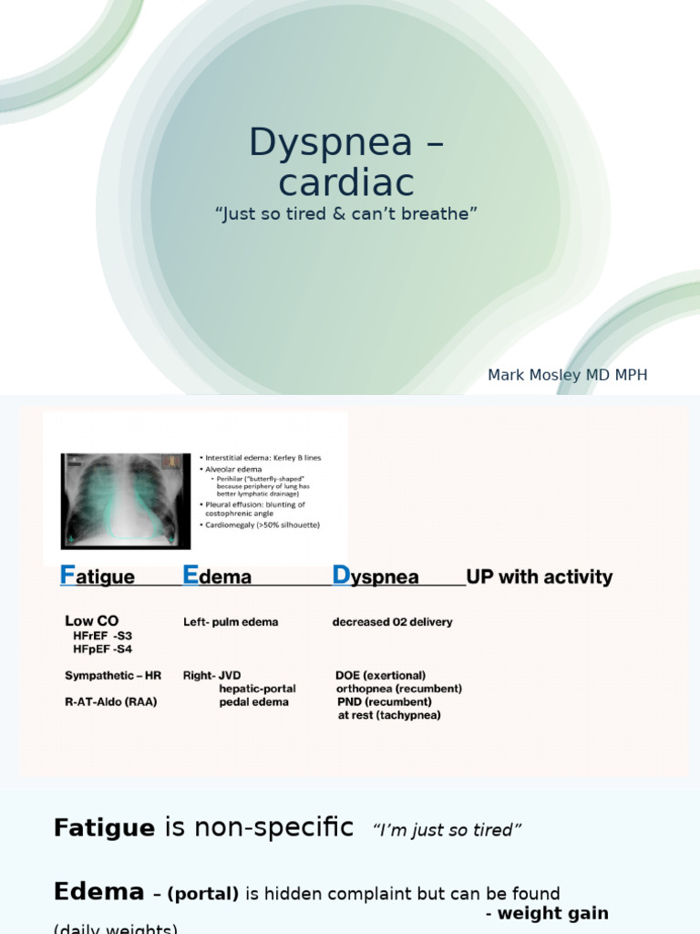 Dyspnea - Cardiac April 21 | PDF | Heart Failure | Edema