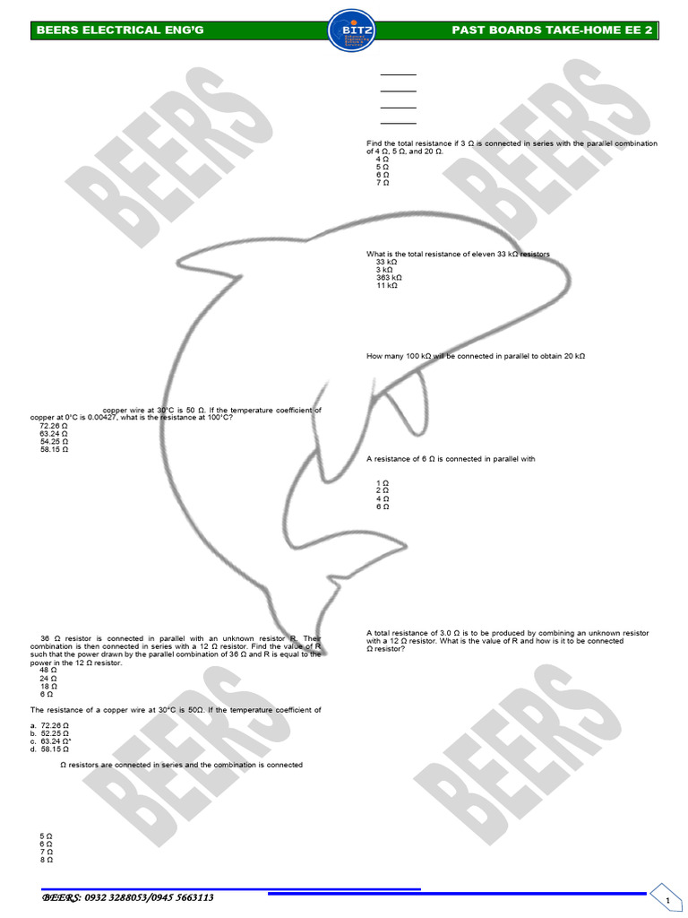 Past Board Take-home Ee2 Problems | PDF | Series And Parallel Circuits | Resistor