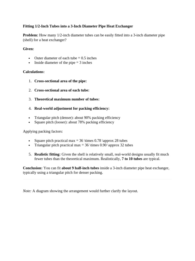 Tube Arrangement Calculation | PDF
