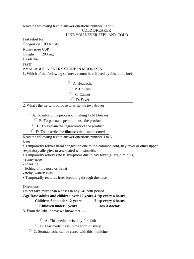 Soal TTG Label N Procedure | PDF | Common Cold