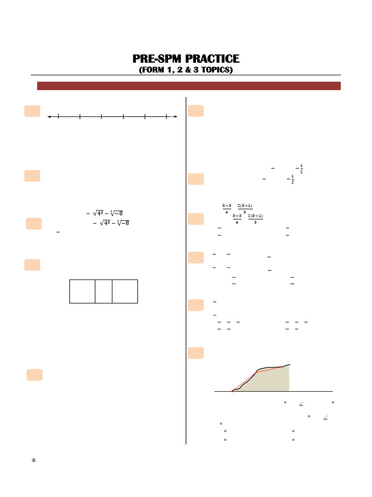 Pre-SPM Practice (Form 1 - 3 Topics) PAPER 1 | PDF