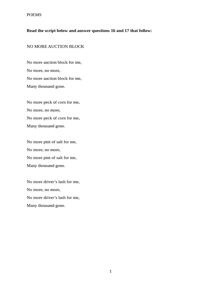 Spiritual Themes in African American Poems | PDF