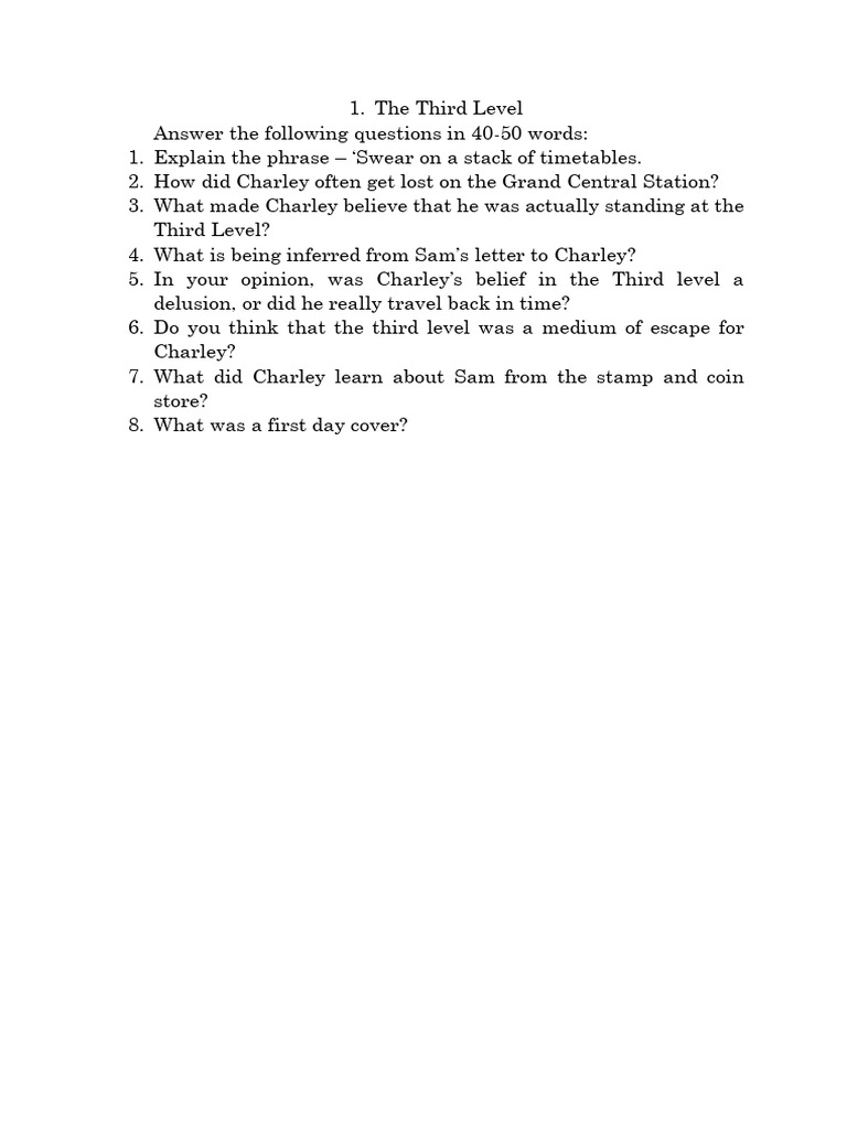 The Third Level | PDF