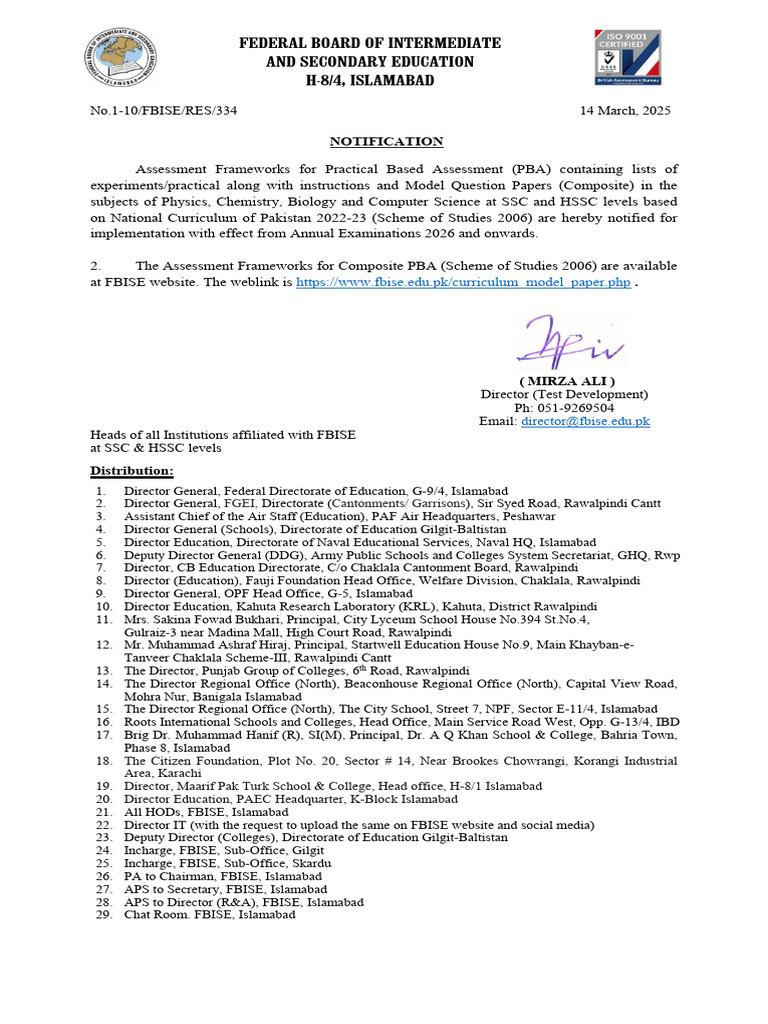 Biology Practical Assessment Frameworks | PDF | Islamabad | World Politics