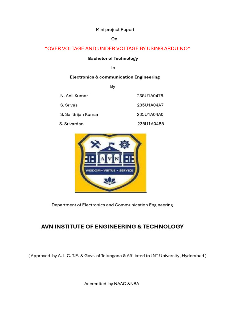 Over and Under Voltage Document | PDF | Rectifier | Power Supply