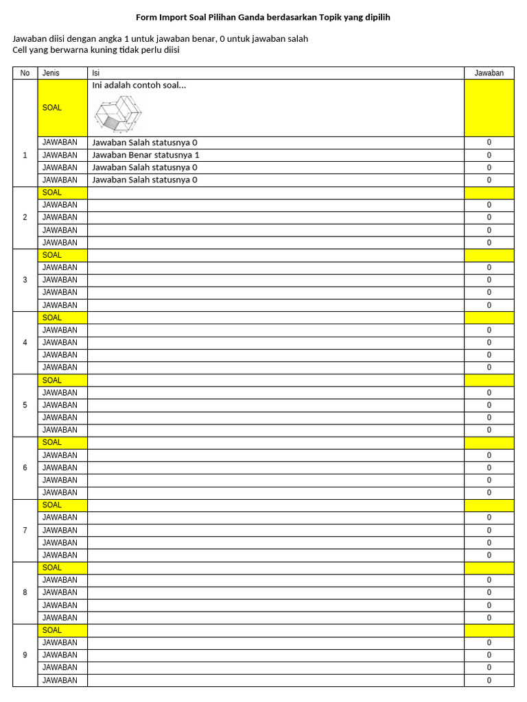 Template Soal Ambk 2025 | PDF