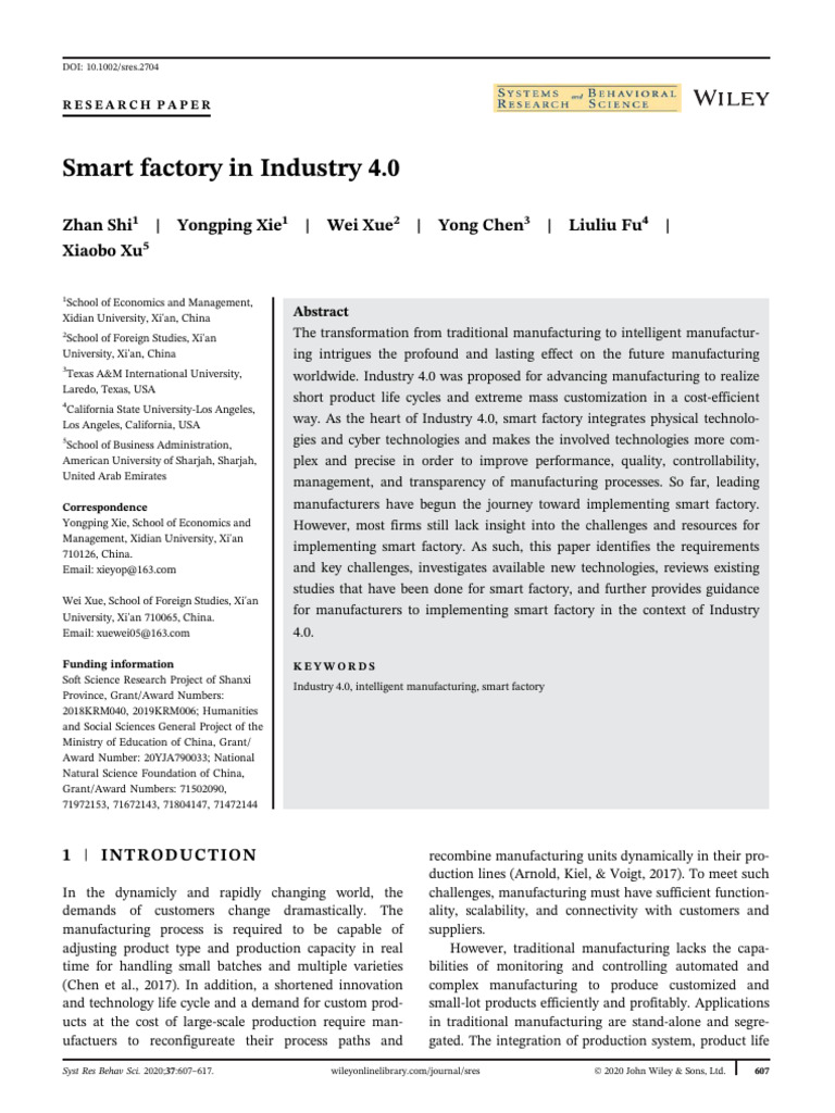 Smart Factory Implementation in Industry 4.0 | PDF | Artificial ...