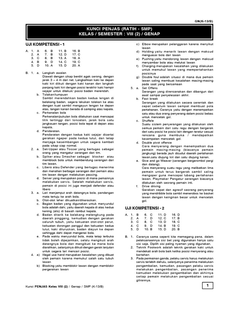 K. Penjas 2 GN (Ed-B) | PDF