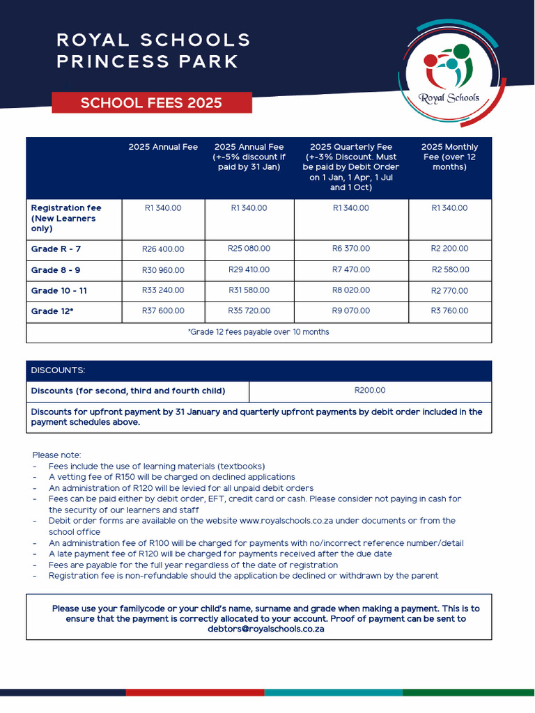 Princess Park College Fees | PDF | Banking Technology | Financial Services