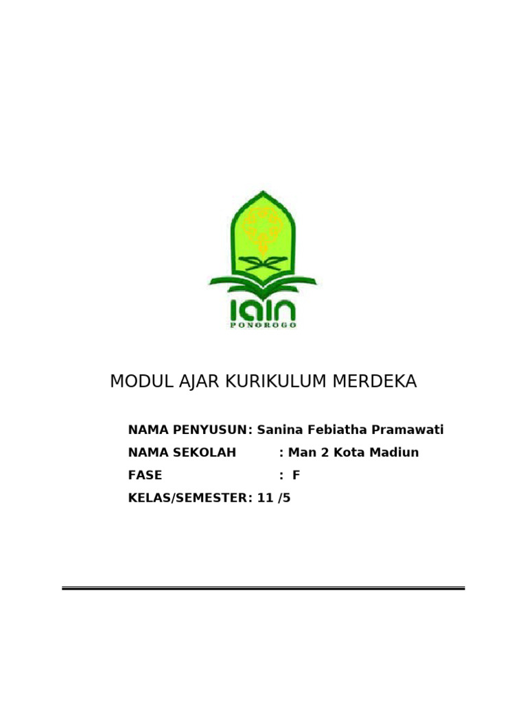 Template Modul Ajar Kurmer - Matriks - Pembelajaran Matematika SMA | PDF