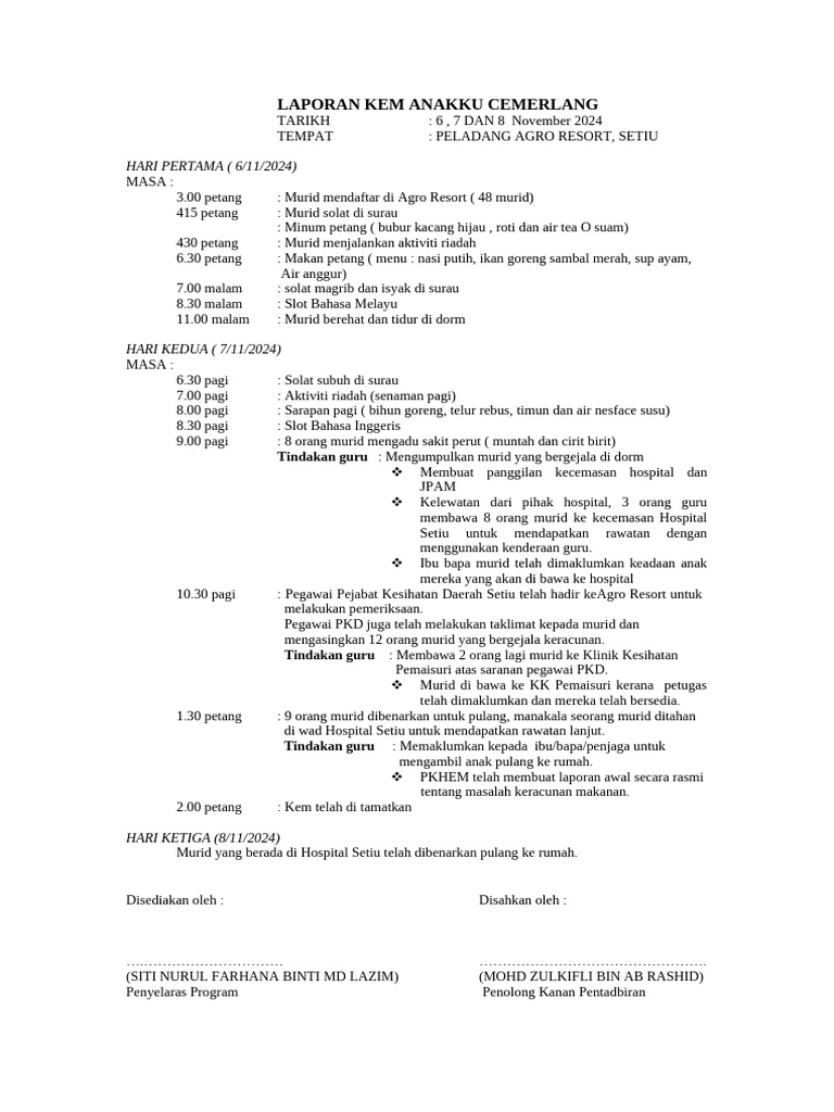 LAPORAN KEM ANAKKU CEMERLANG | PDF
