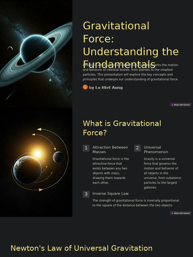 Gravitational Force: Key Concepts Explained | PDF | Gravity | Force