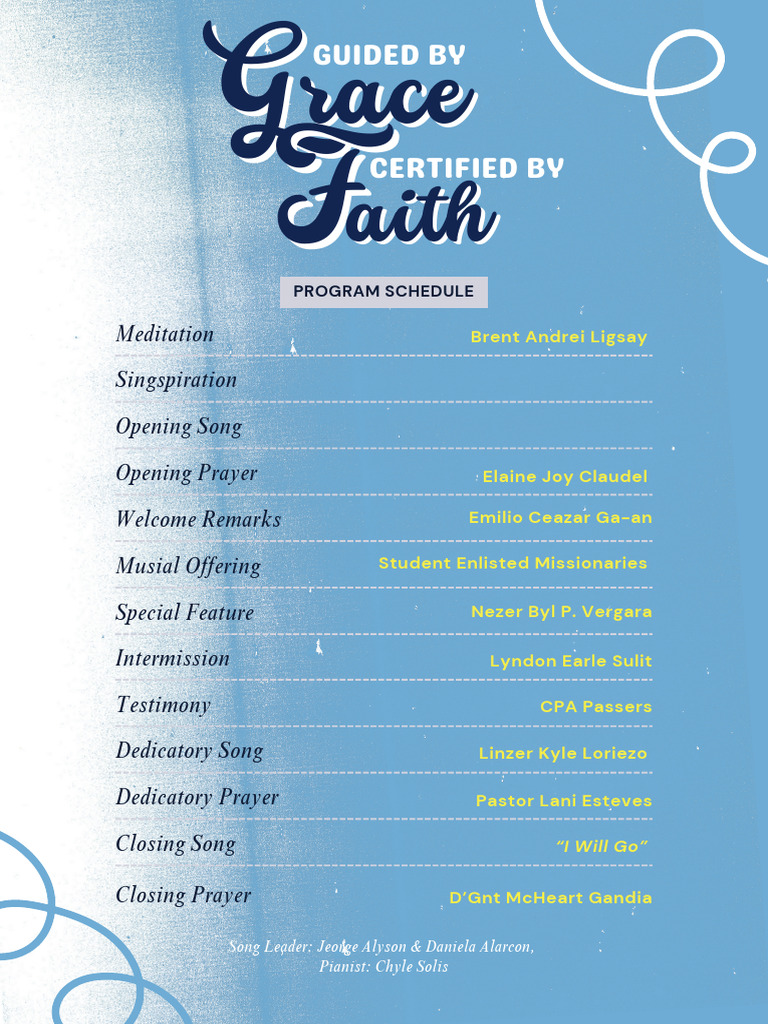 Program Schedule - Sabbath (Card (105 X 148 MM) ) | PDF | Prayer | Worship