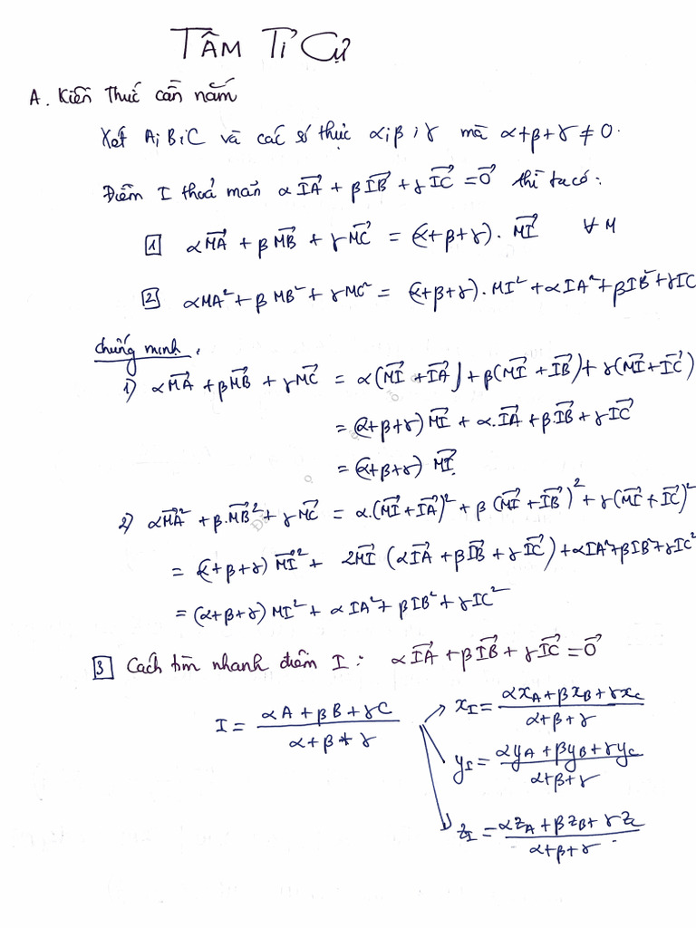 BẢN VIẾT TAY - TÂM TỈ CỰ GIẢI TOÁN OXYZ | PDF