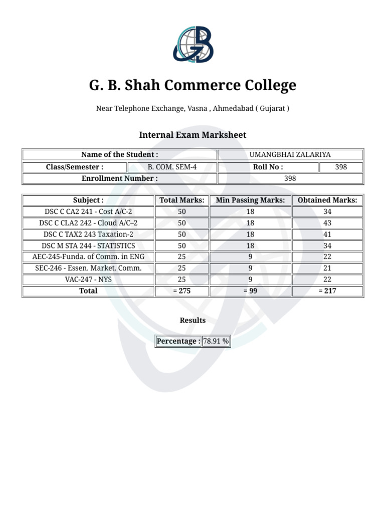 Internal Exam | PDF