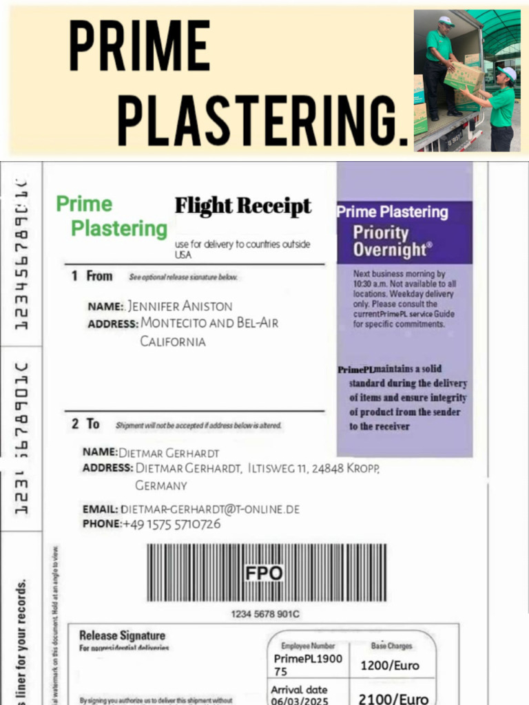 Prime Plastering Flight Receipt PDF 20250311 - 081819 | PDF