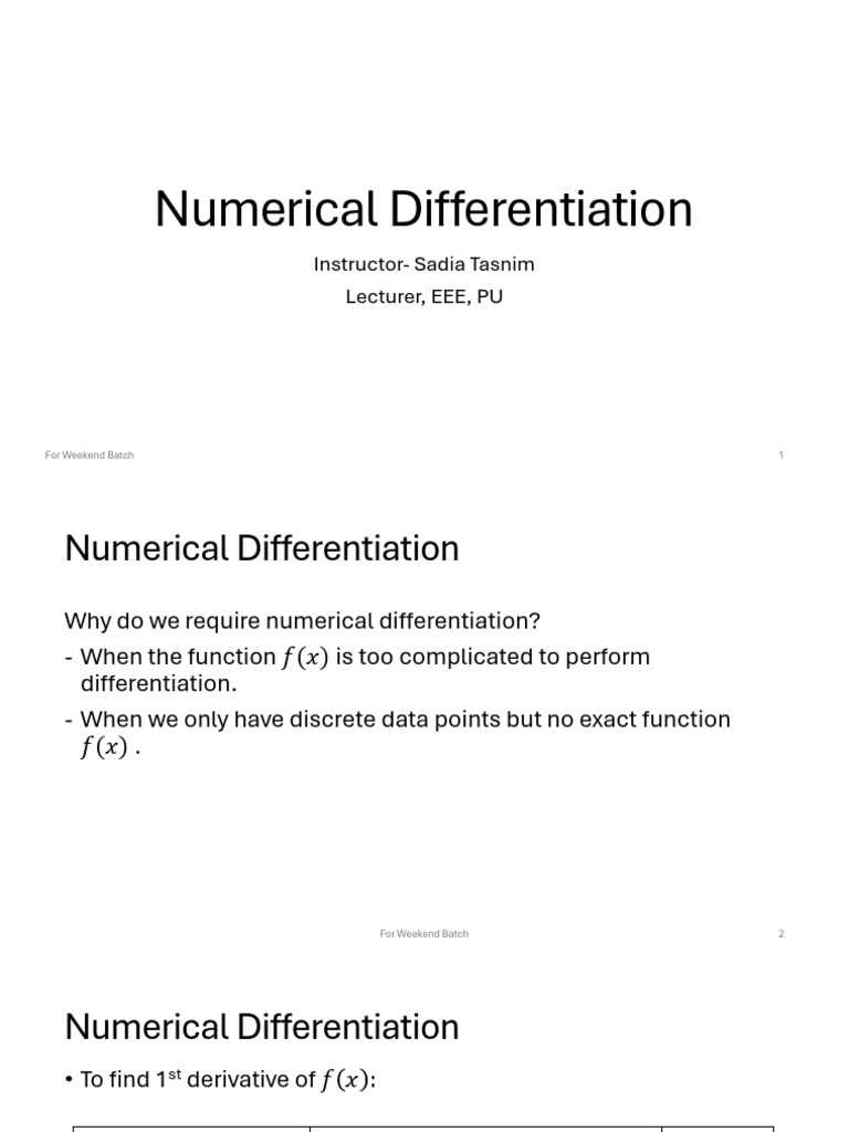 Numerical Differentiation | PDF