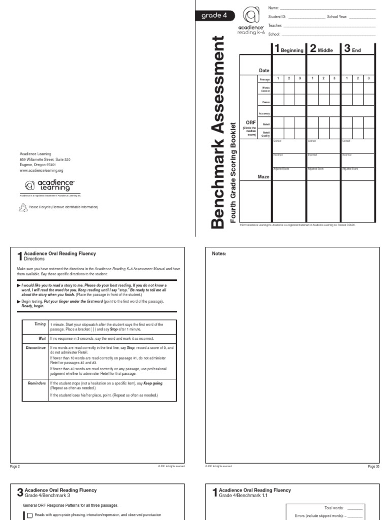 4th Grade Acadience Reading Assessment | PDF | Pickled Cucumber | Rainbow
