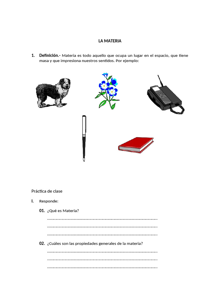 Definición y Propiedades de la Materia | PDF | Gases | Importar