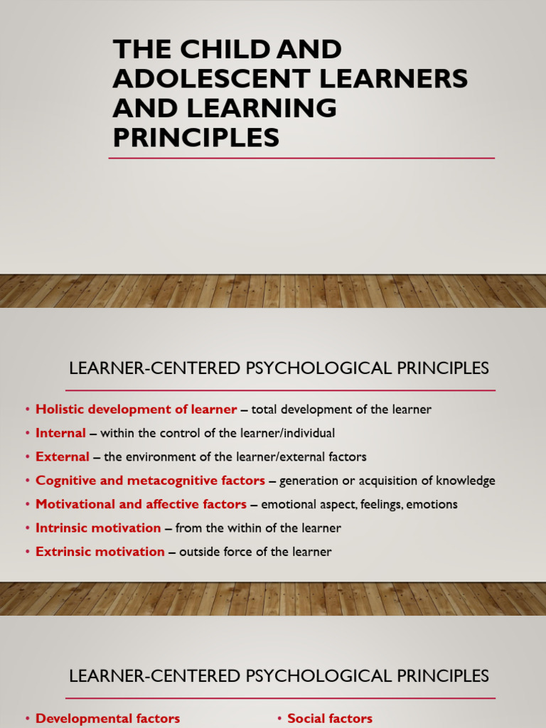 Child and Adolescent Learning Principles | PDF | Cognitive Development ...