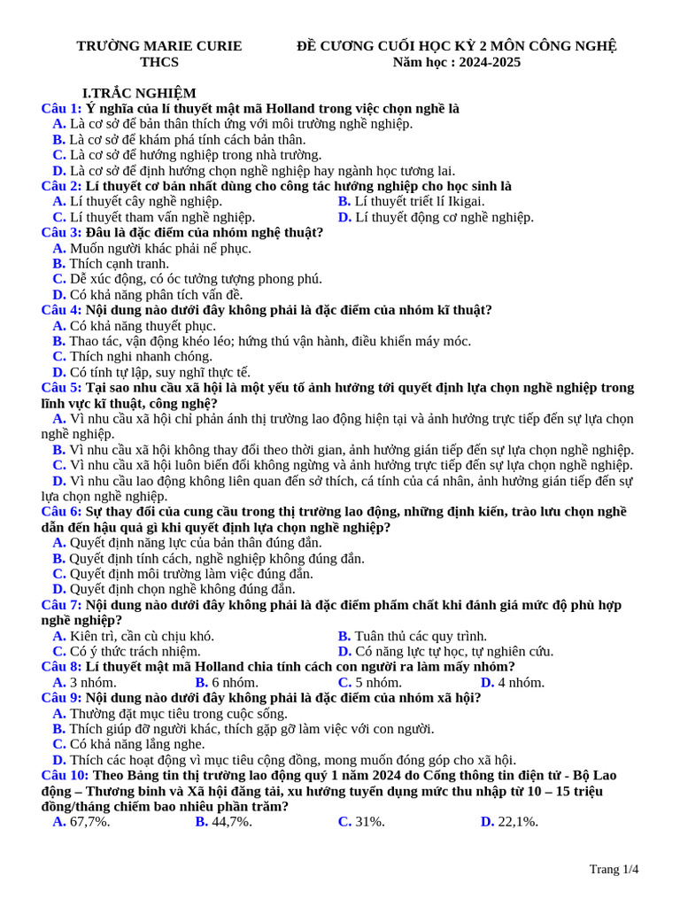 Đê Cương CN9 - CN9 - CN9 | PDF