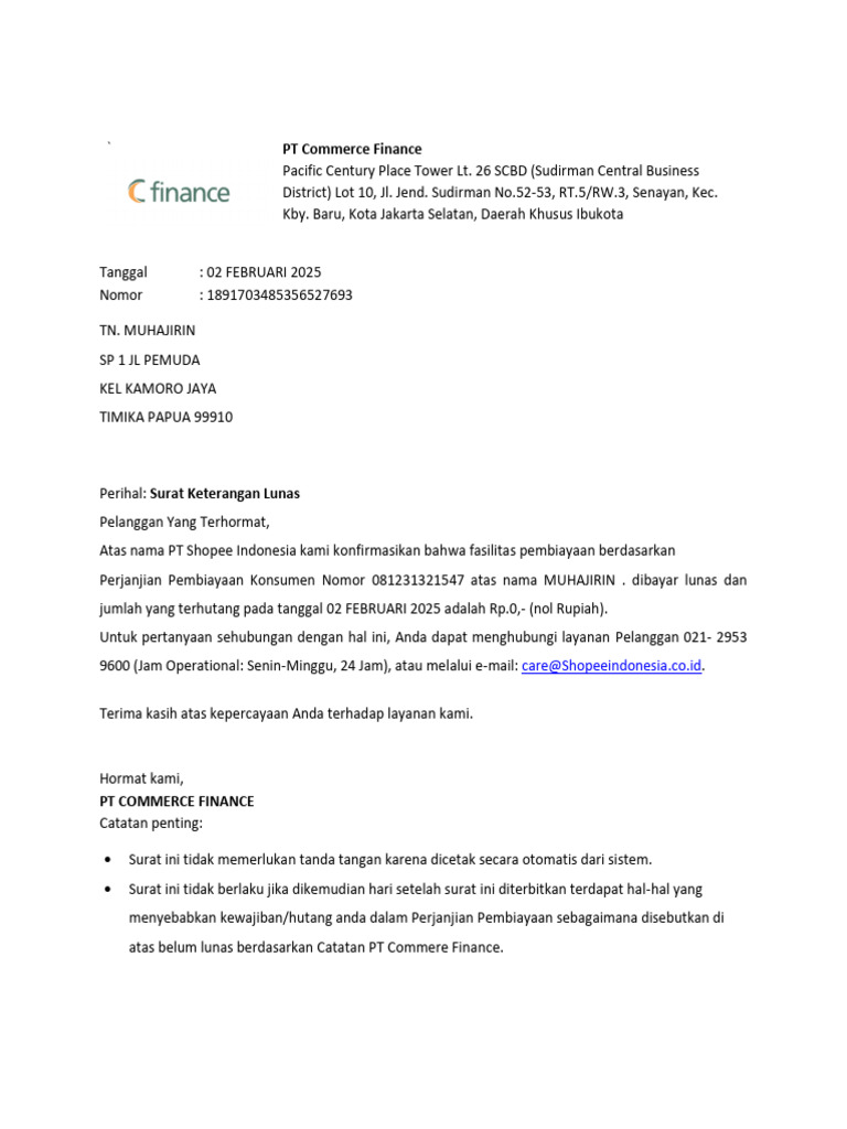 PT Commere Finance | PDF