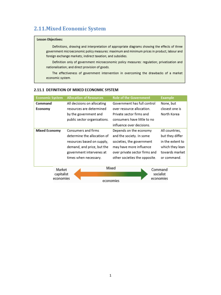 CHPT 15 Mixed Economic System | PDF | Taxes | Subsidy