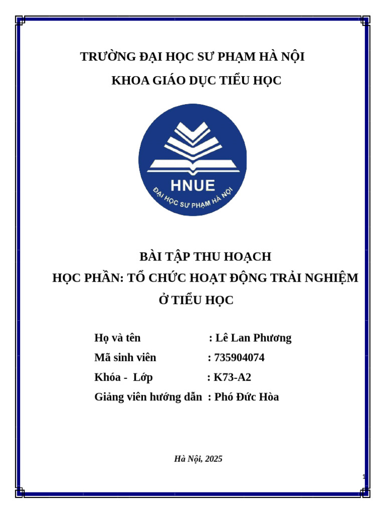 Bài Thu Ho CH HDTN | PDF