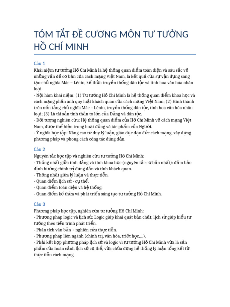 TomTat TuTuongHoChiMinh | PDF