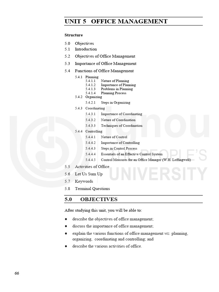 Office Management: Planning & Control Functions | PDF | Planning | Goal