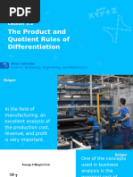 Calculus I Product and Quotient Rule Practice Problems | PDF ...