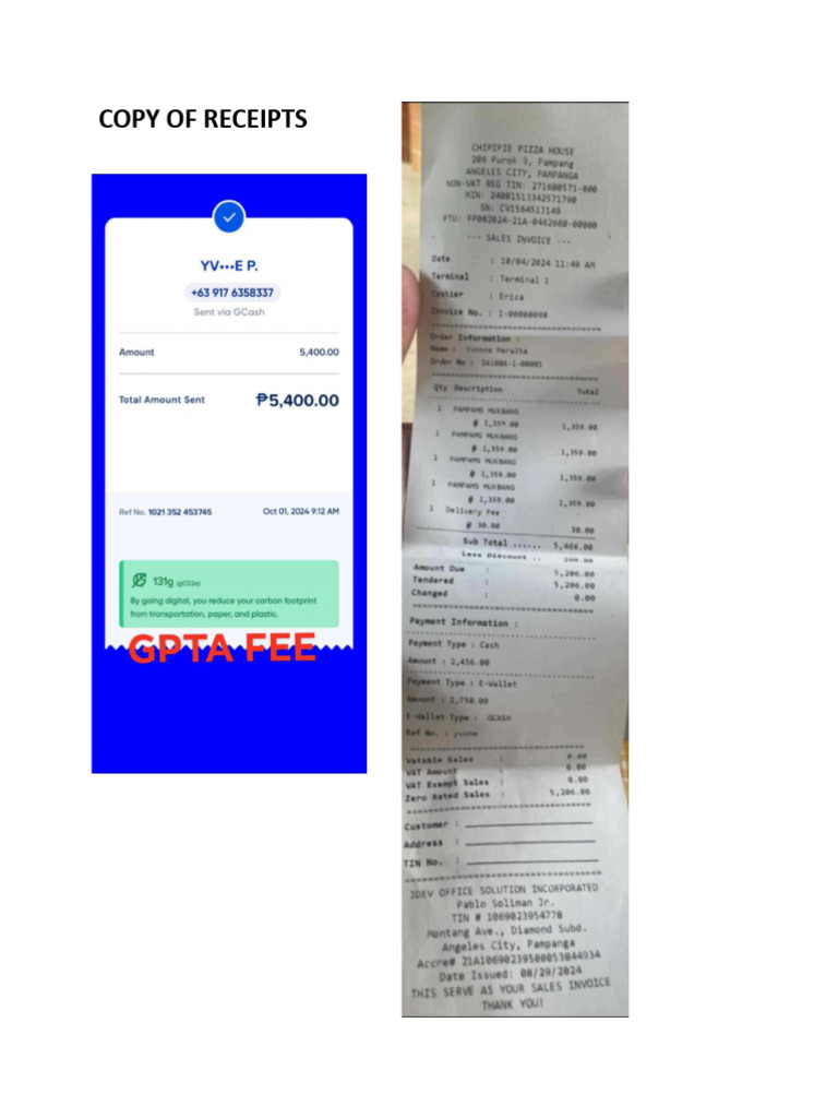 Curie Copy of Receipts and Transactions | PDF