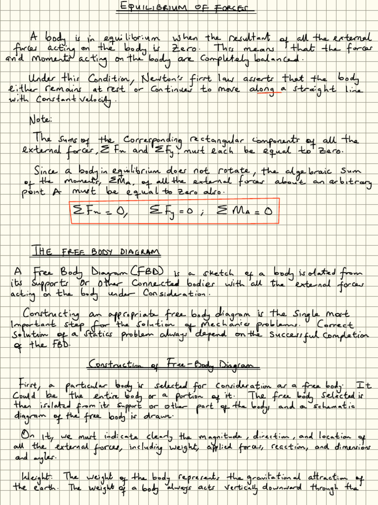 2D Equilibrium of Forces | PDF