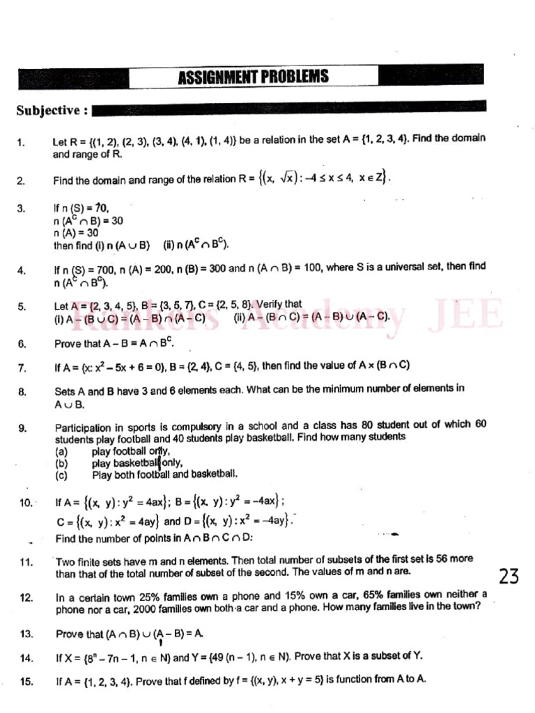 Set Relations Functions - Arunava Sir | PDF | Function (Mathematics) | Mathematical Analysis