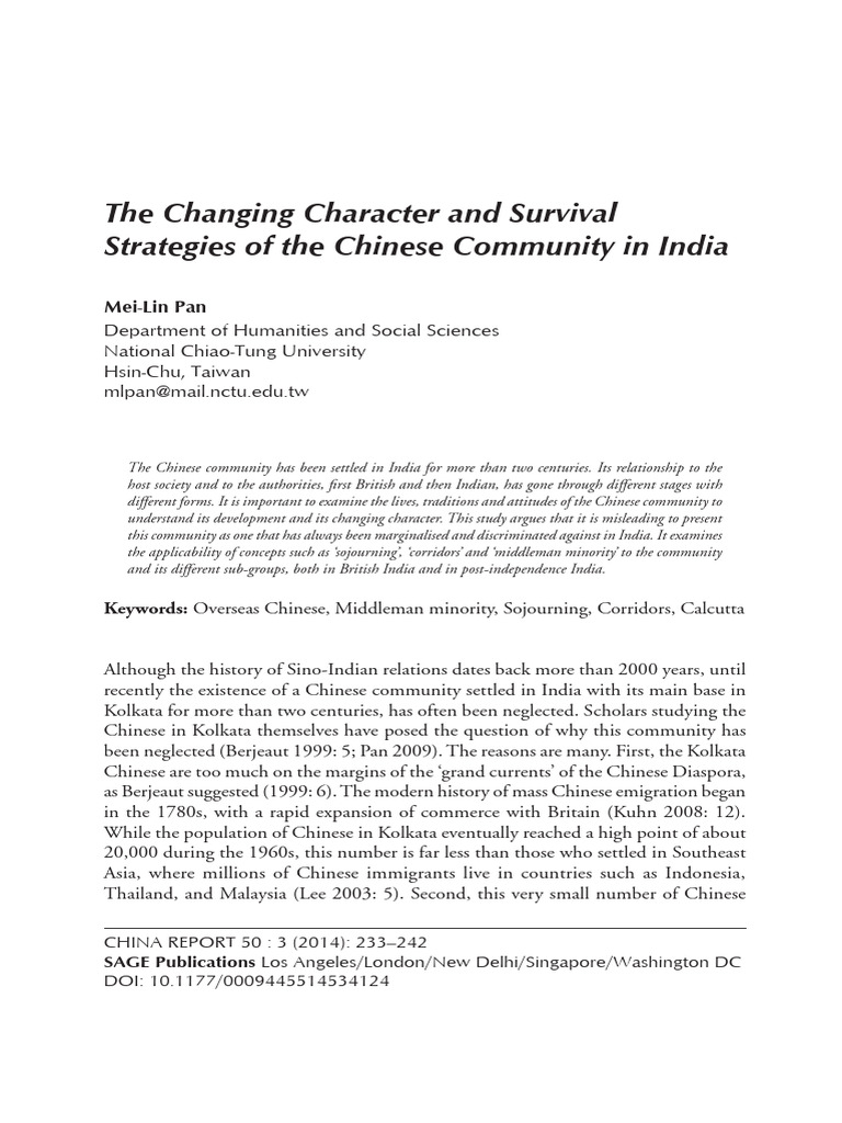Chinese Community Dynamics in India | PDF | China | World Politics