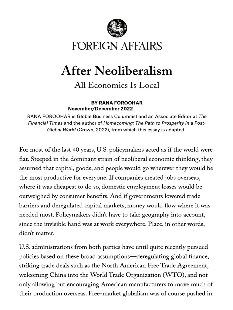 (FA) After Neoliberalism | PDF