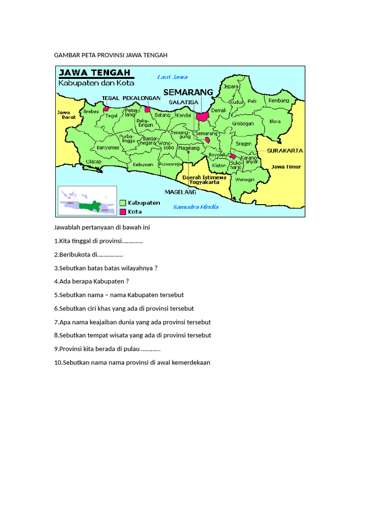 Gambar Peta Provinsi Jawa Tengah | PDF