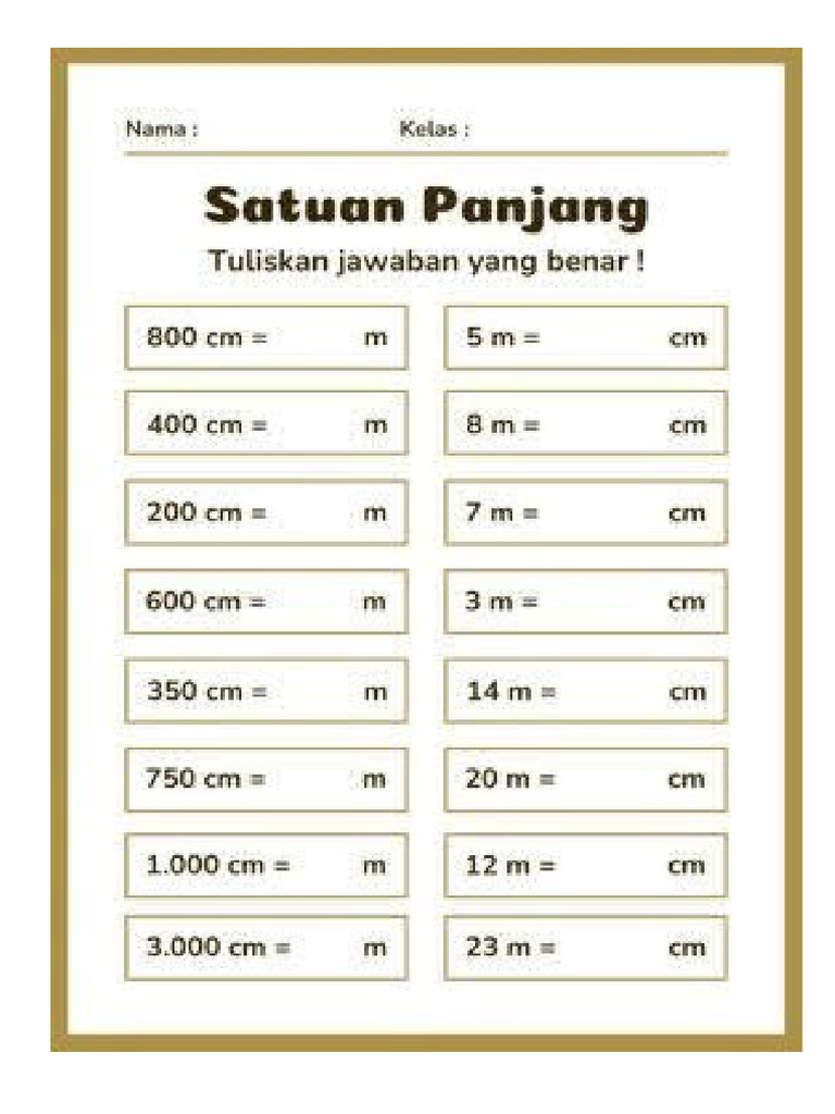 Satuan Panjang | PDF