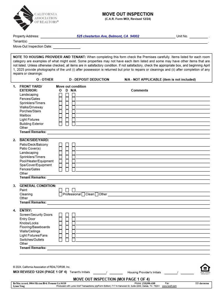 Move Out Inspection 12 24 | PDF | Bathroom | Shower