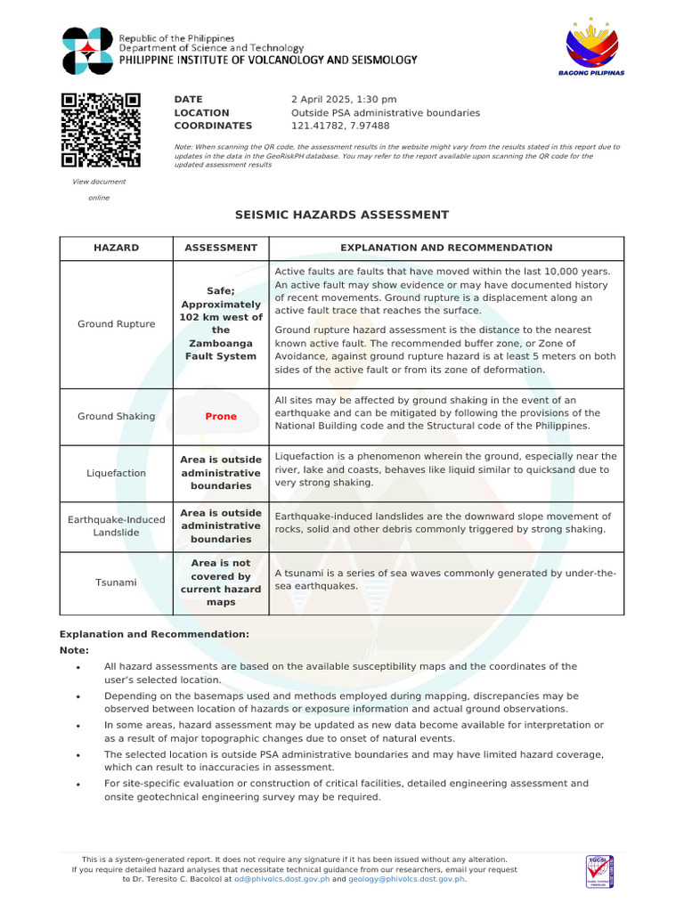 Hazard Assessment Report | PDF | Types Of Volcanic Eruptions | Lava