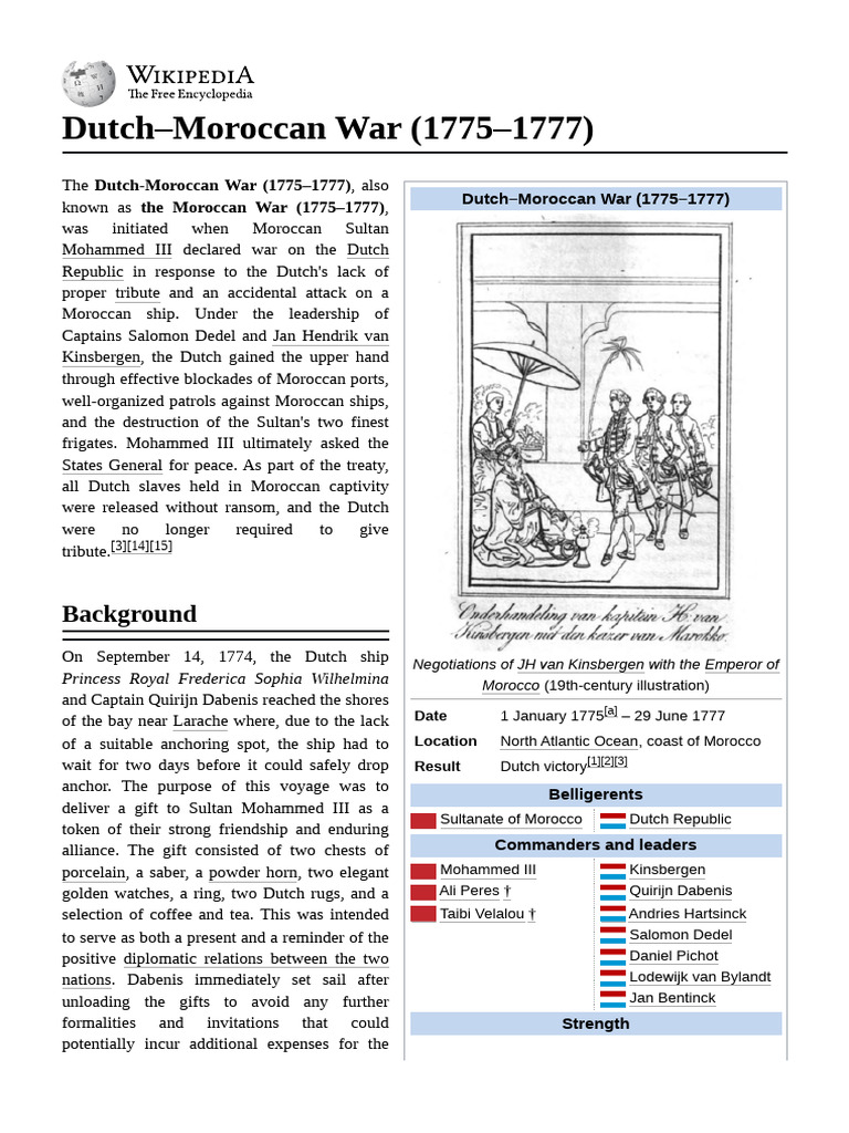 Dutch-Moroccan - War - (1775-1777) Ver Ali Perez | PDF | Water ...