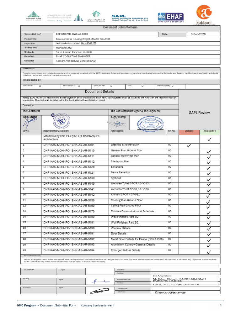 DHP KAC PMO DWG AR 0010 Signed | PDF | Civil Engineering